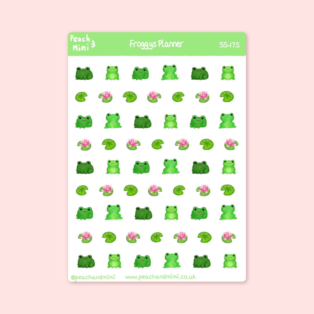 Froggys Planner Sticker Sheet – Peach and Mimi